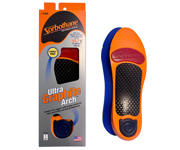 Graphite High Arch Support Insole | Sorbothane Insoles